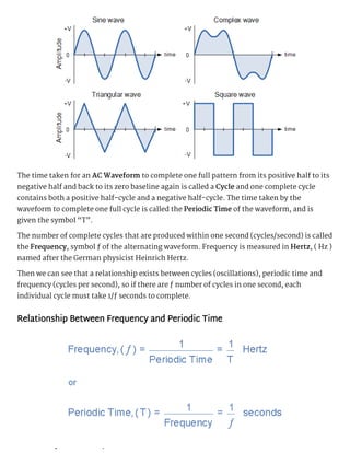 Ac waveform and ac circuit theory of sinusoids | PDF