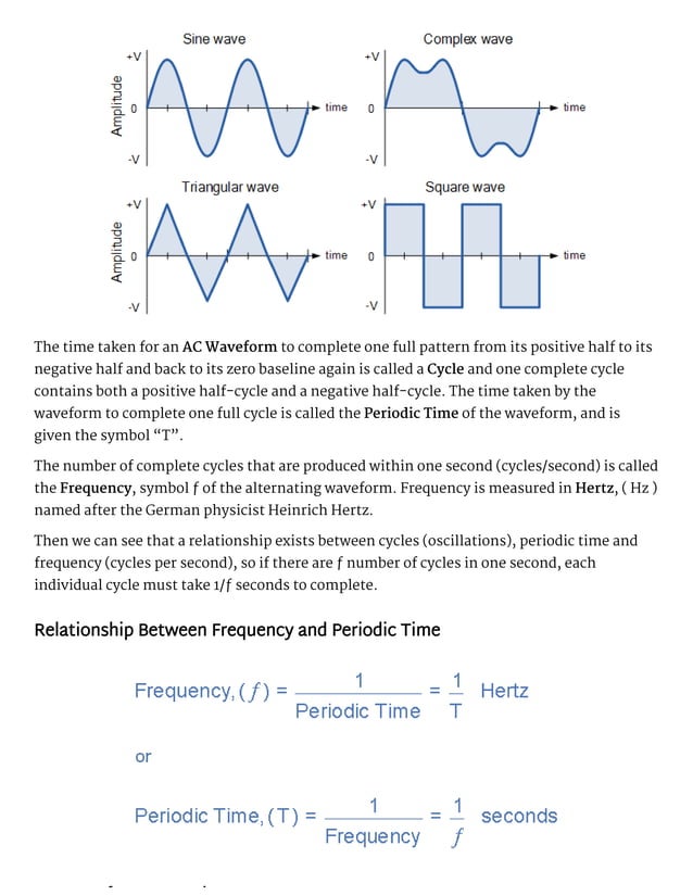 Ac waveform and ac circuit theory of sinusoids | PDF
