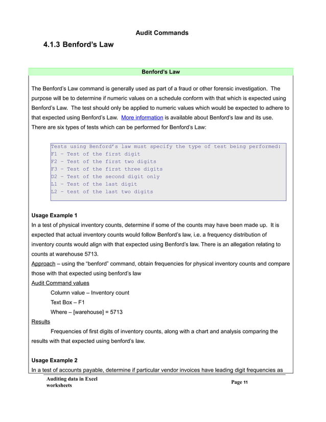 Audit Commander Worksheet analyzer | PDF