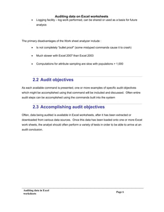 Audit Commander Worksheet Analyzer | PDF