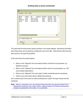 Audit Commander Worksheet Analyzer | PDF