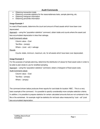 Audit Commander Worksheet Analyzer | PDF