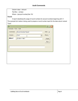 Audit Commander Worksheet Analyzer | PDF