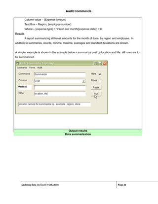 Audit Commander Worksheet Analyzer | PDF