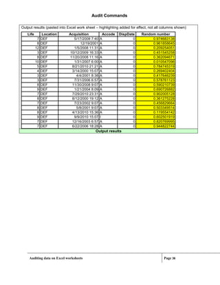 Audit Commander Worksheet Analyzer | PDF
