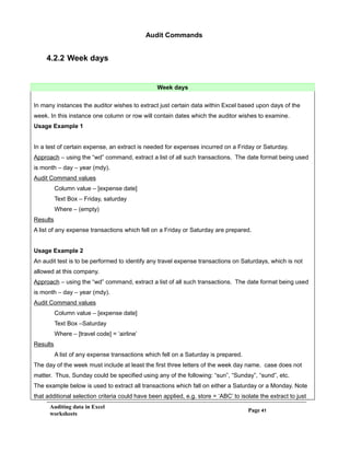 Audit Commander Worksheet Analyzer | PDF