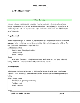Audit Commander Worksheet Analyzer | PDF
