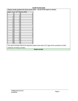 Audit Commander Worksheet Analyzer | PDF