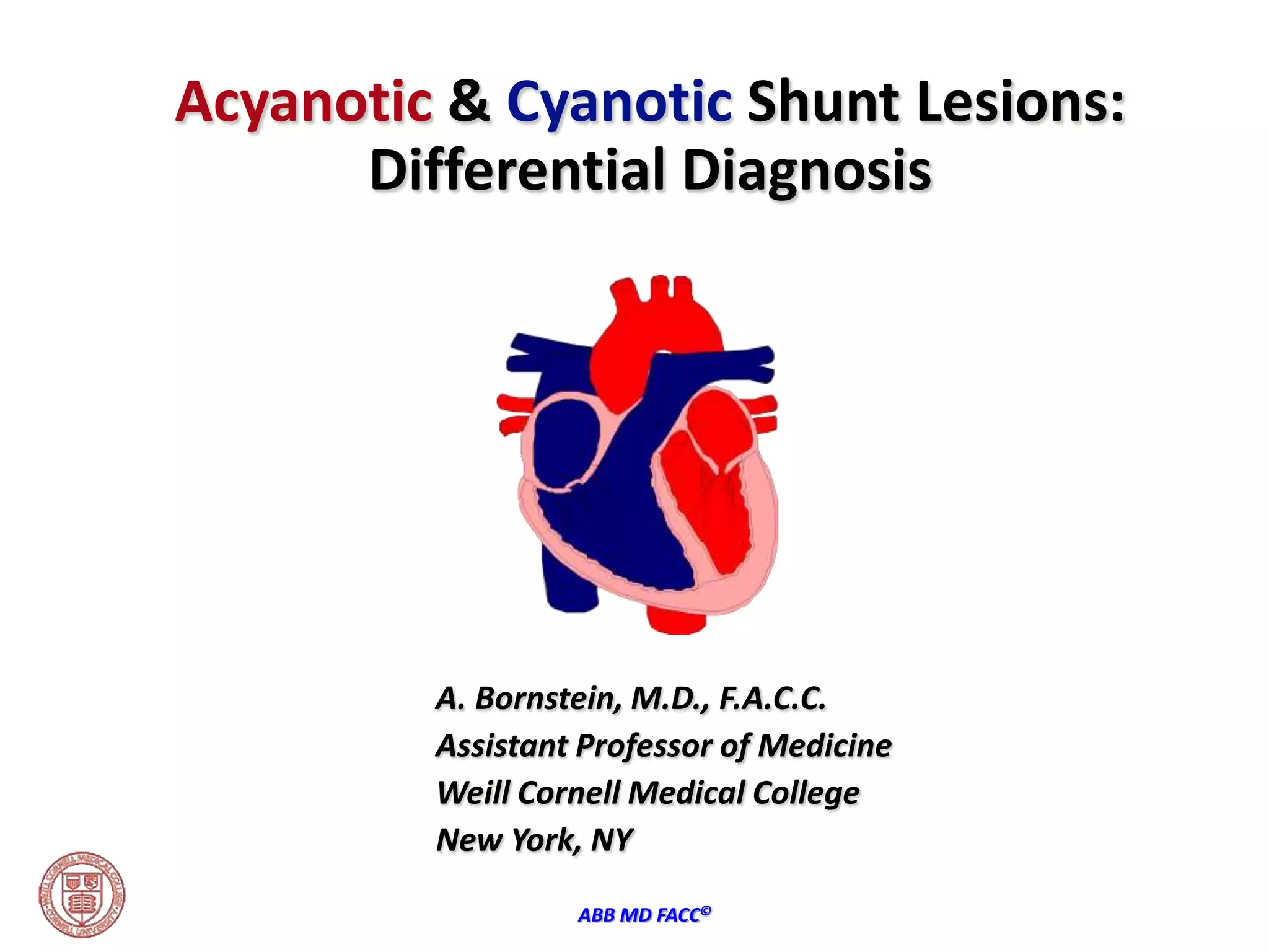 Acyanotic and cyanotic shunt lesions 03 2019 | PPT