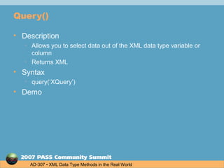 XML Data Types in the Real World | PPT