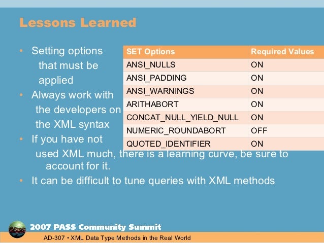 XML Data Types in the Real World XML Data Types in the Real World