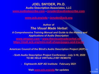 Audio Description: If Your Eyes Could Speak | PPT