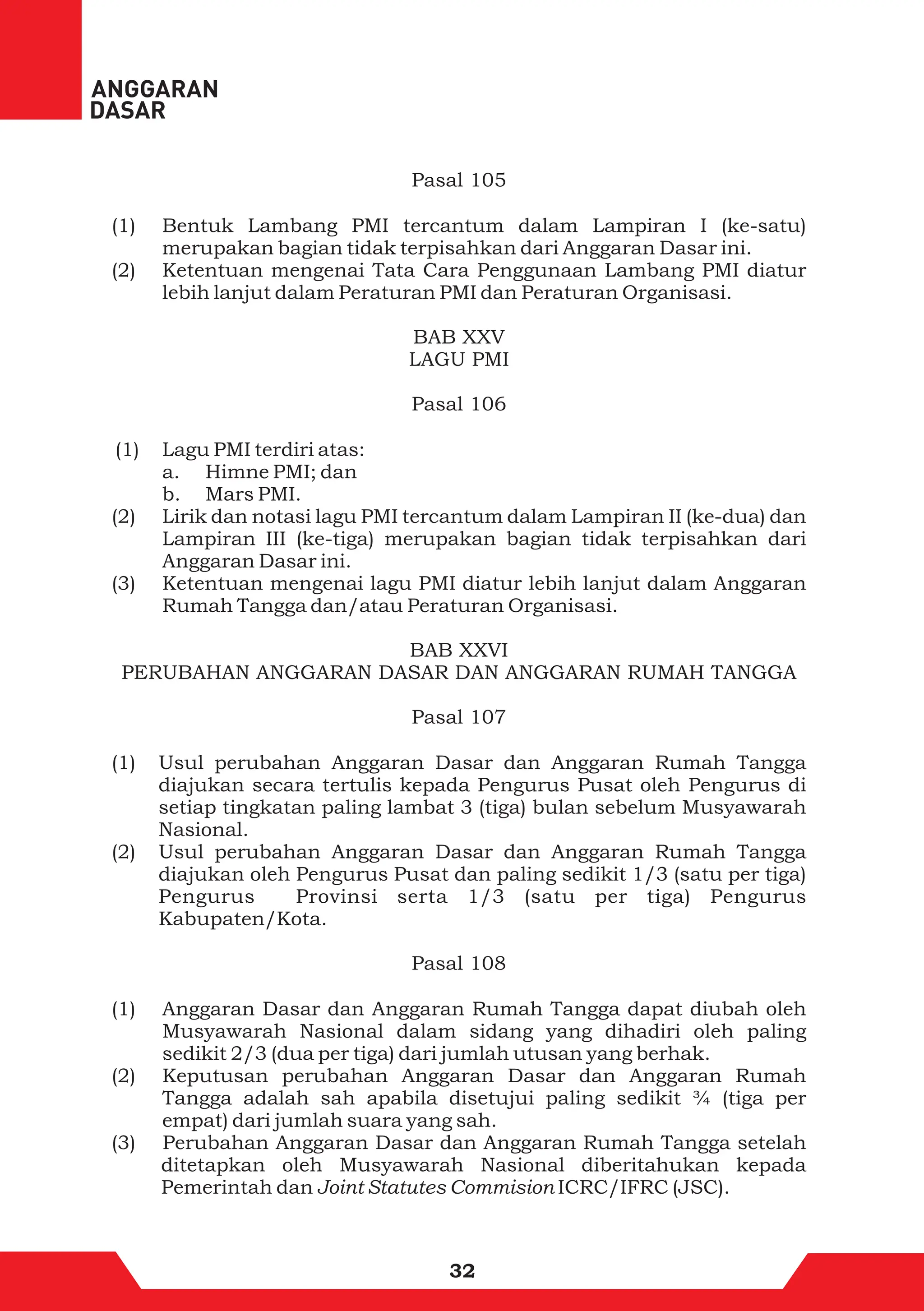 Anggaran Dasar dan Anggaran Rumah Tangga PMI 2019-2024 | PDF