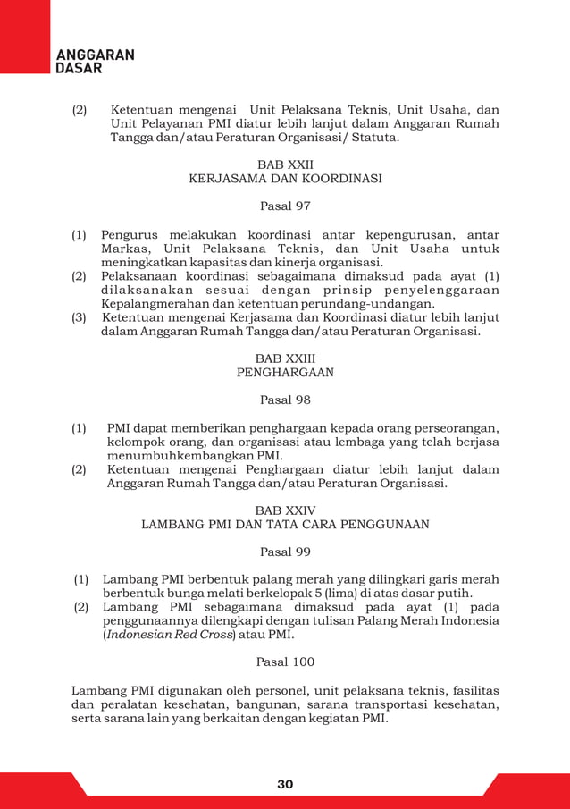Anggaran Dasar dan Anggaran Rumah Tangga PMI 2019-2024 | PDF