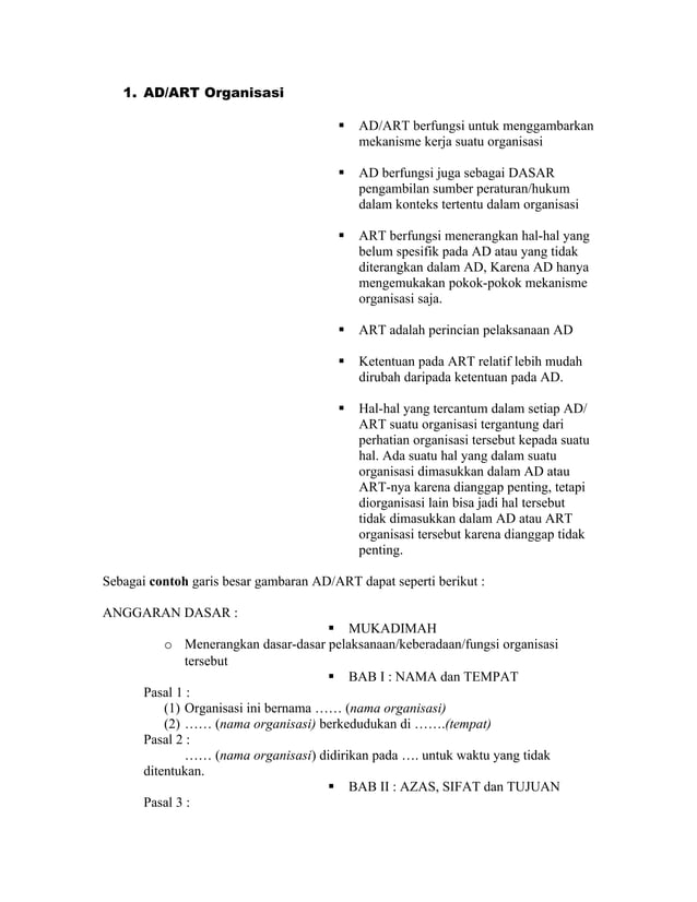 Ad Art Organisasi | RTF