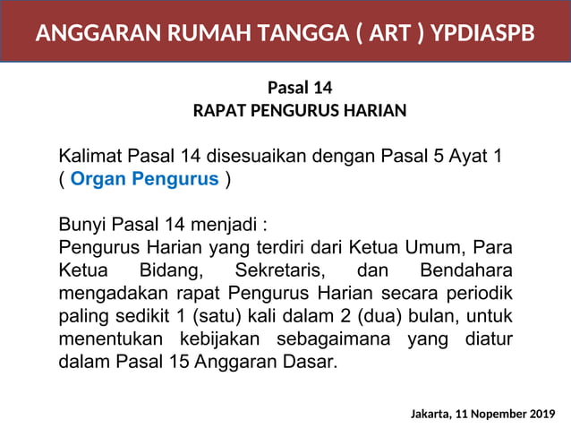 AD-ART Yaayasan pembina dakwah islam asys | PPT