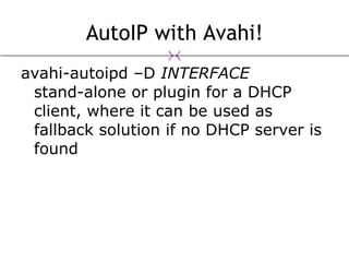 Ad-Hoc Networking in Linux with Avahi | PPT
