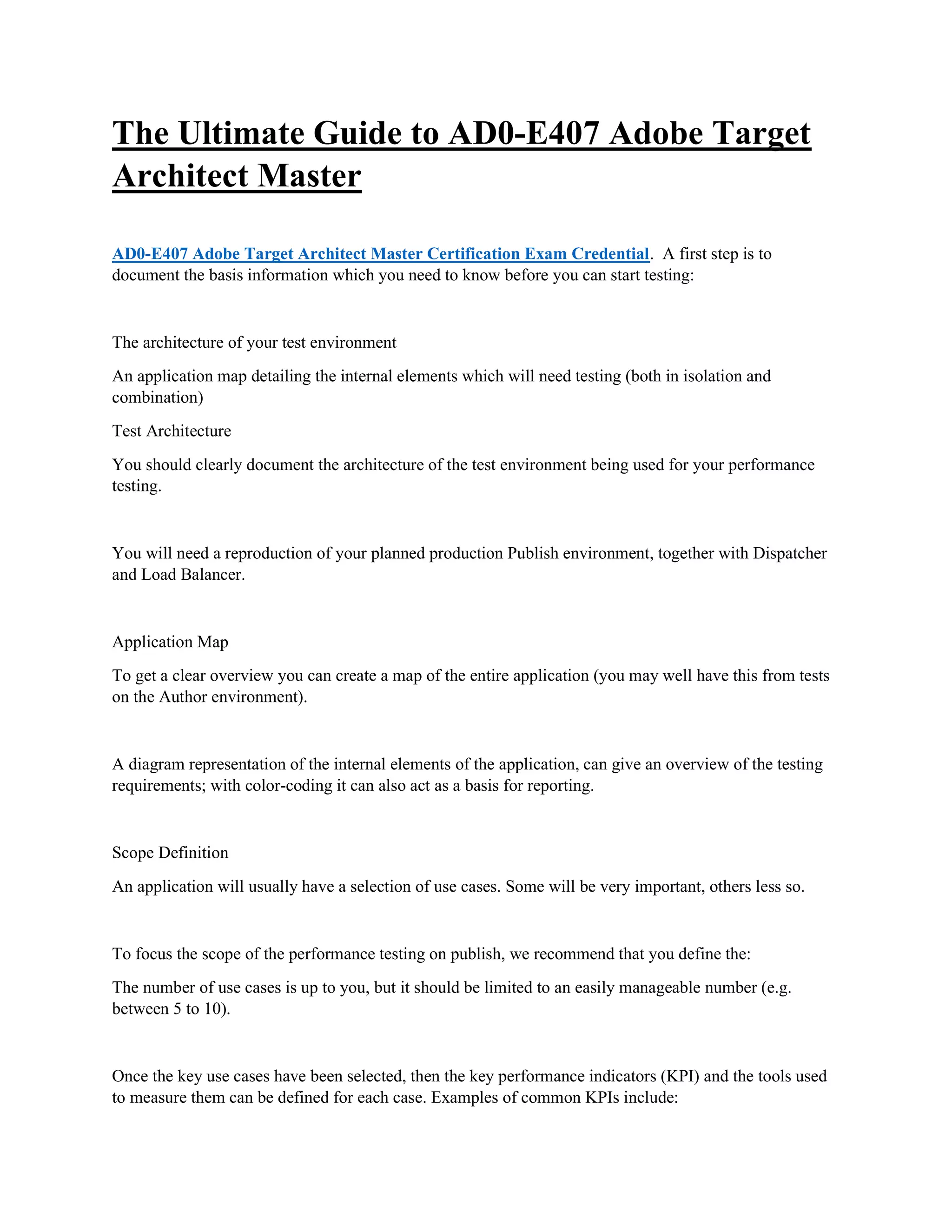 The Ultimate Guide to Ad0 e407 adobe target architect master | PDF