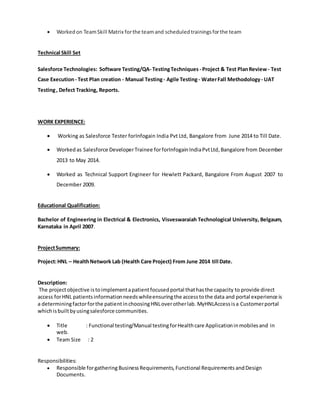 Salesforce Testing Resume | DOCX