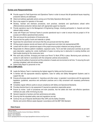 Updated CV-Lagan Field Supt | DOC
