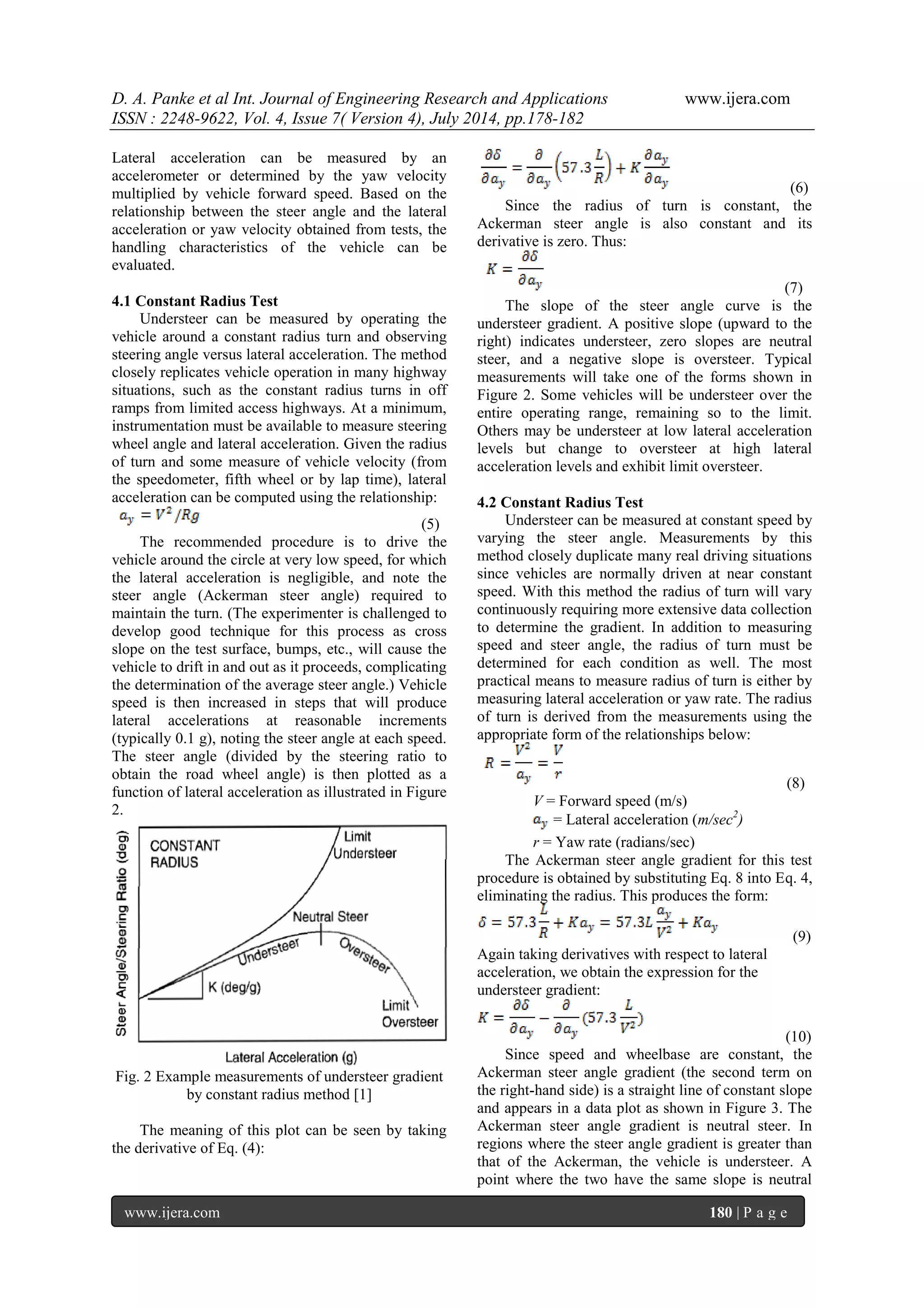Review on Handling Characteristics of Road Vehicles | PDF