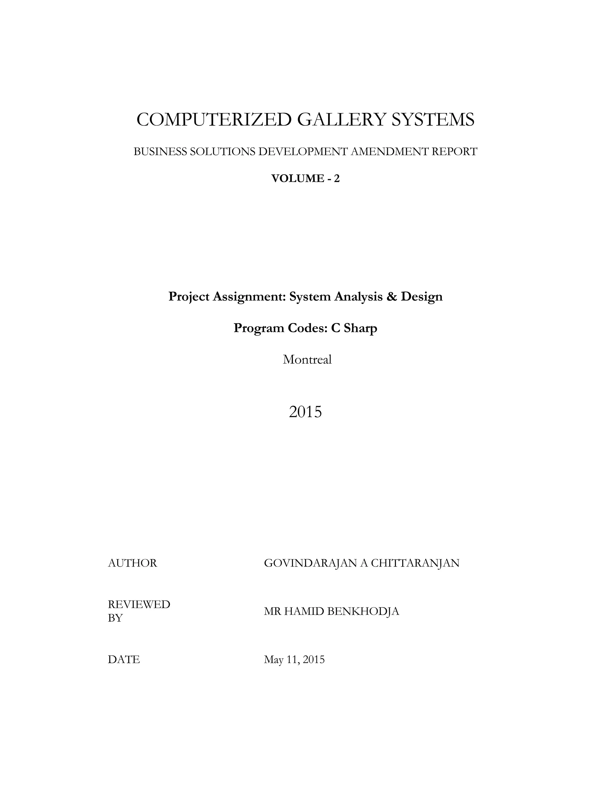 COMPUTERIZED GALLERY SYSTEMS Automation Project_CS_CODES_Govindarajan_A ...