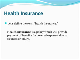 Heatlh Insurance Overview | PPT