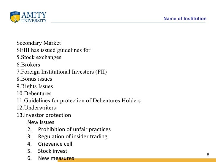 Ad09a Role Of Sebi And Securities Market
