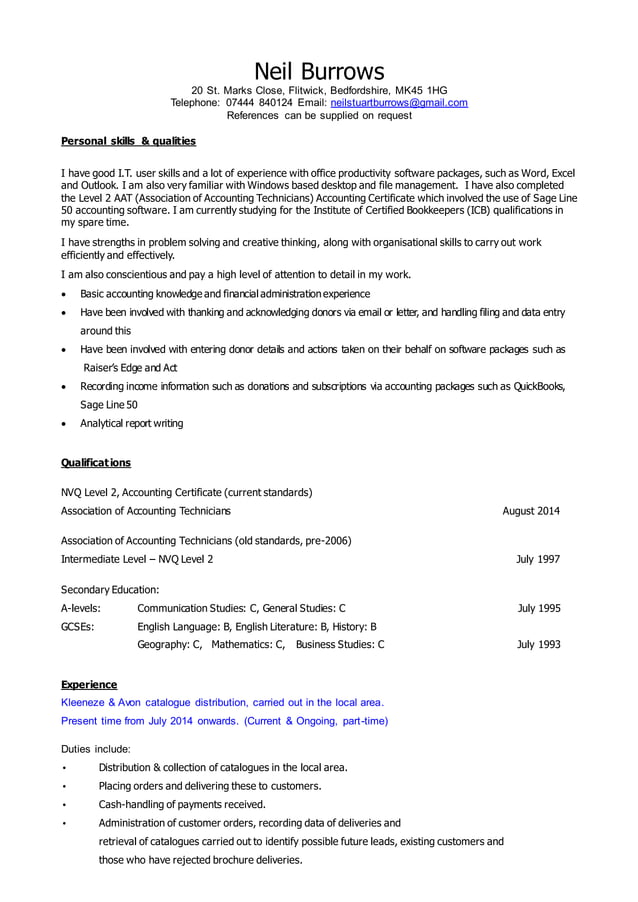 Neil Burrows CV | PDF