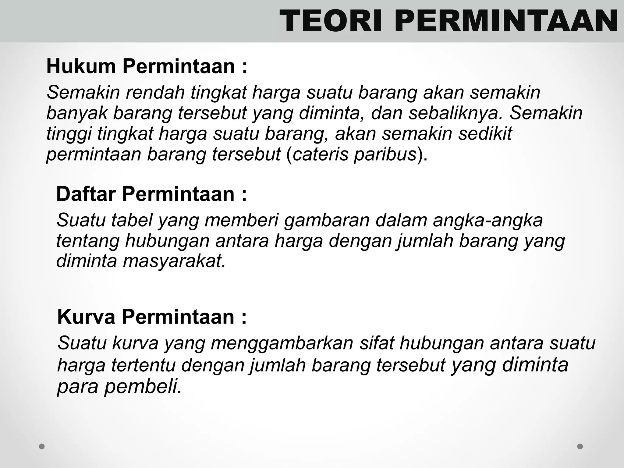 Permintaan, Penawaran, dan Keseimbangan Pasar | PPTX
