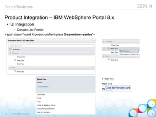 IBM Lotusphere 2013 AD109: Using the IBM® Sametime® Proxy SDK: WebSphere Portal®, IBM ...