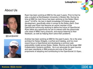 Lotusphere 2012 - AD115 - Extending IBM Lotus Notes & IBM Lotus iNotes ...