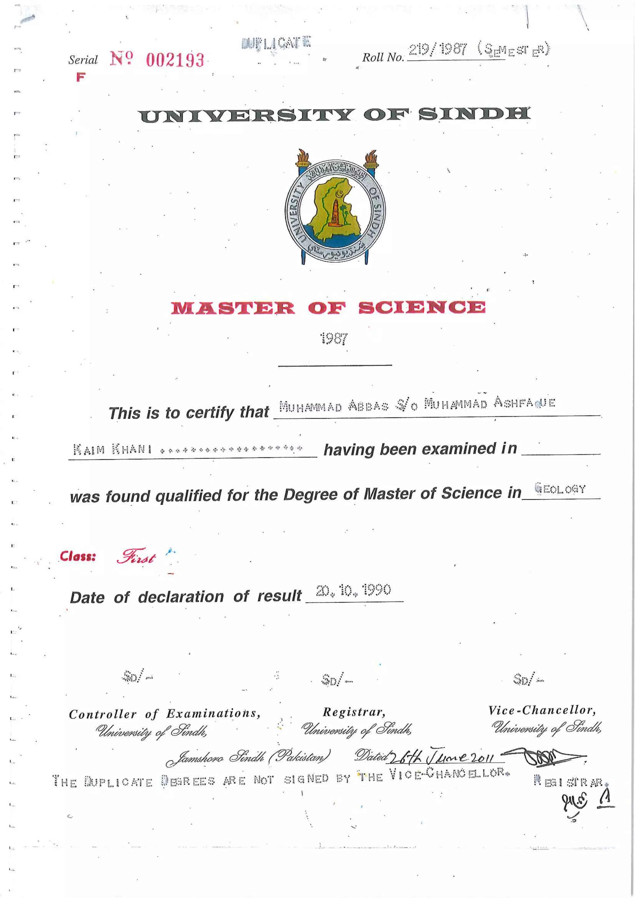 Degree MSC GEO | PDF