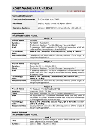 Rohit Resume | PDF | Operating Systems | Computer Software and Applications