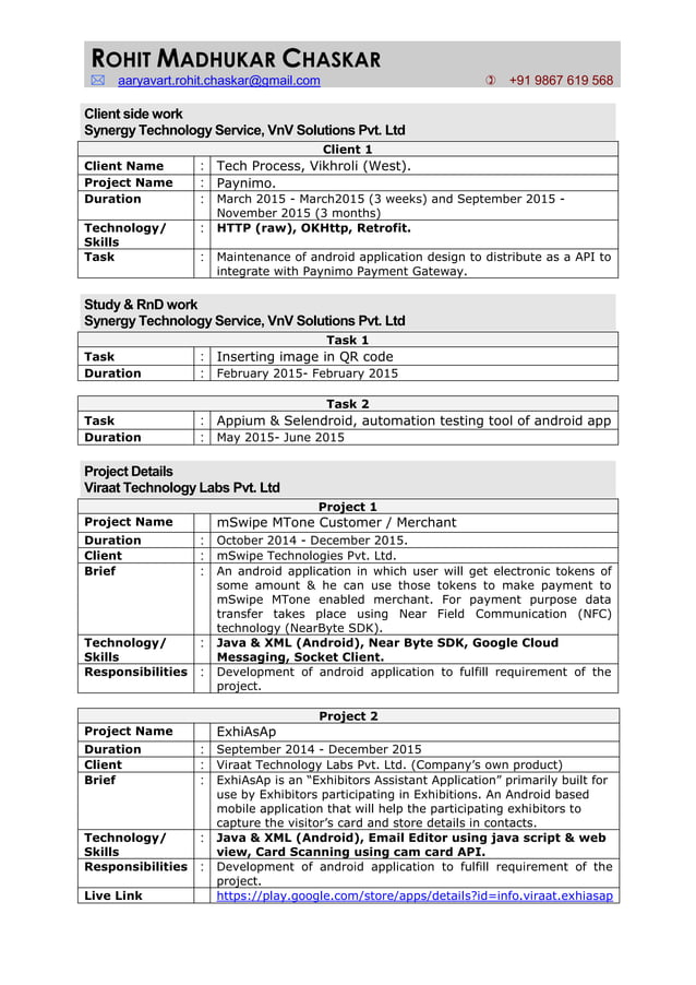 Rohit Resume | PDF | Operating Systems | Computer Software and Applications