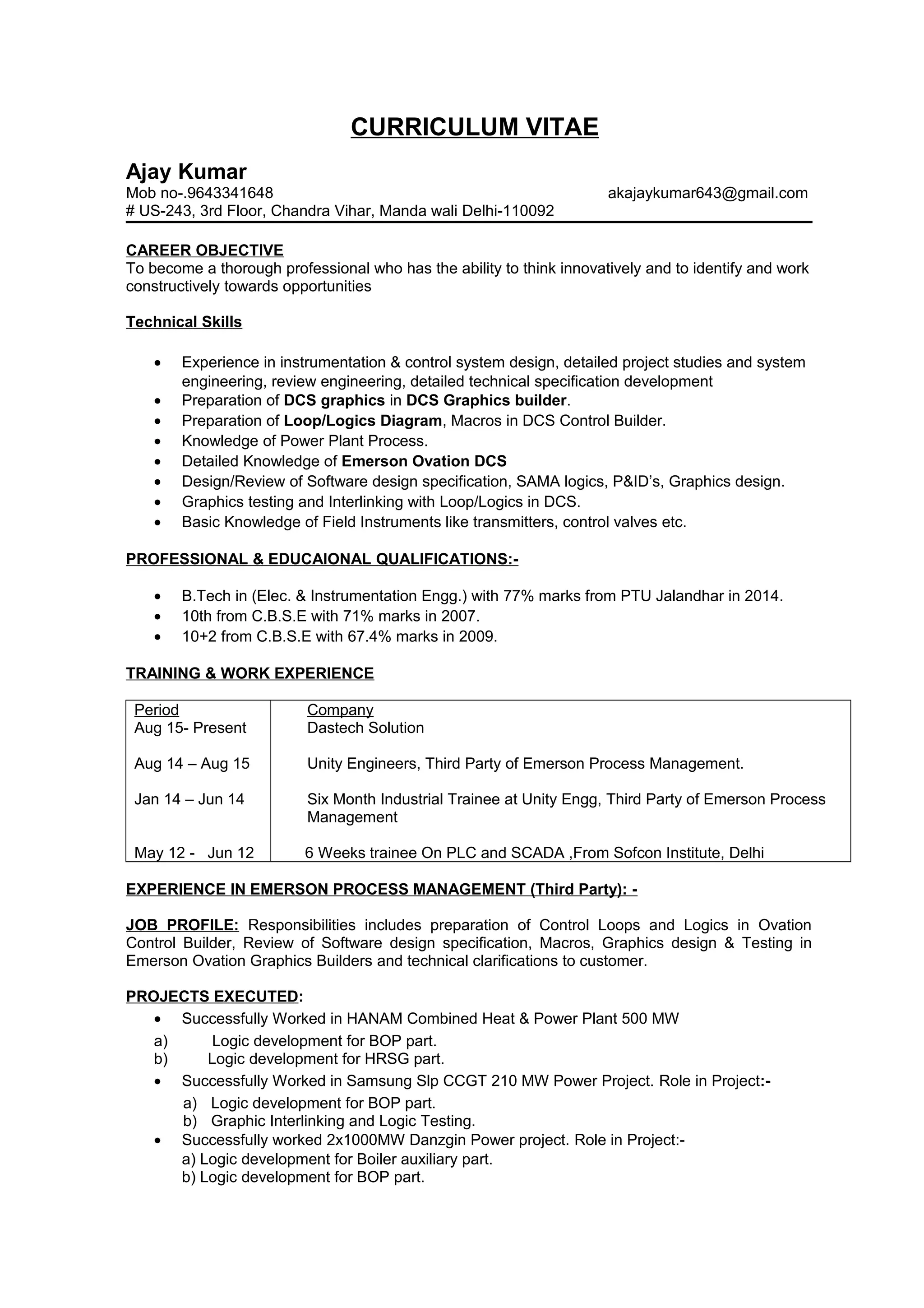 ajay kumar resume | DOC