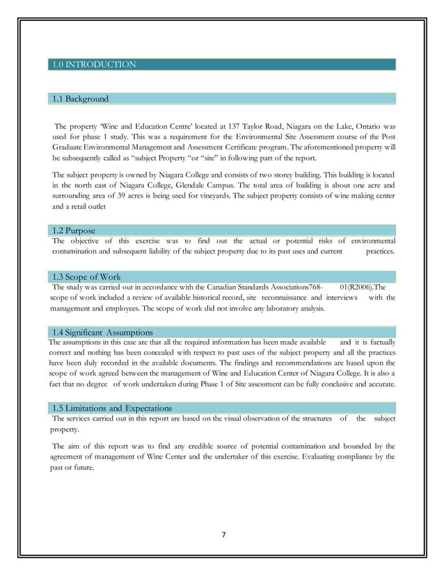 Phase 1 ESA Report | DOCX