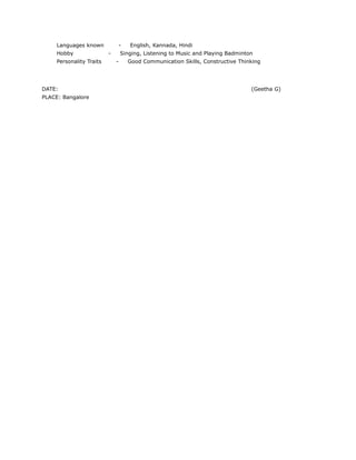 Resume Geetha Main | RTF