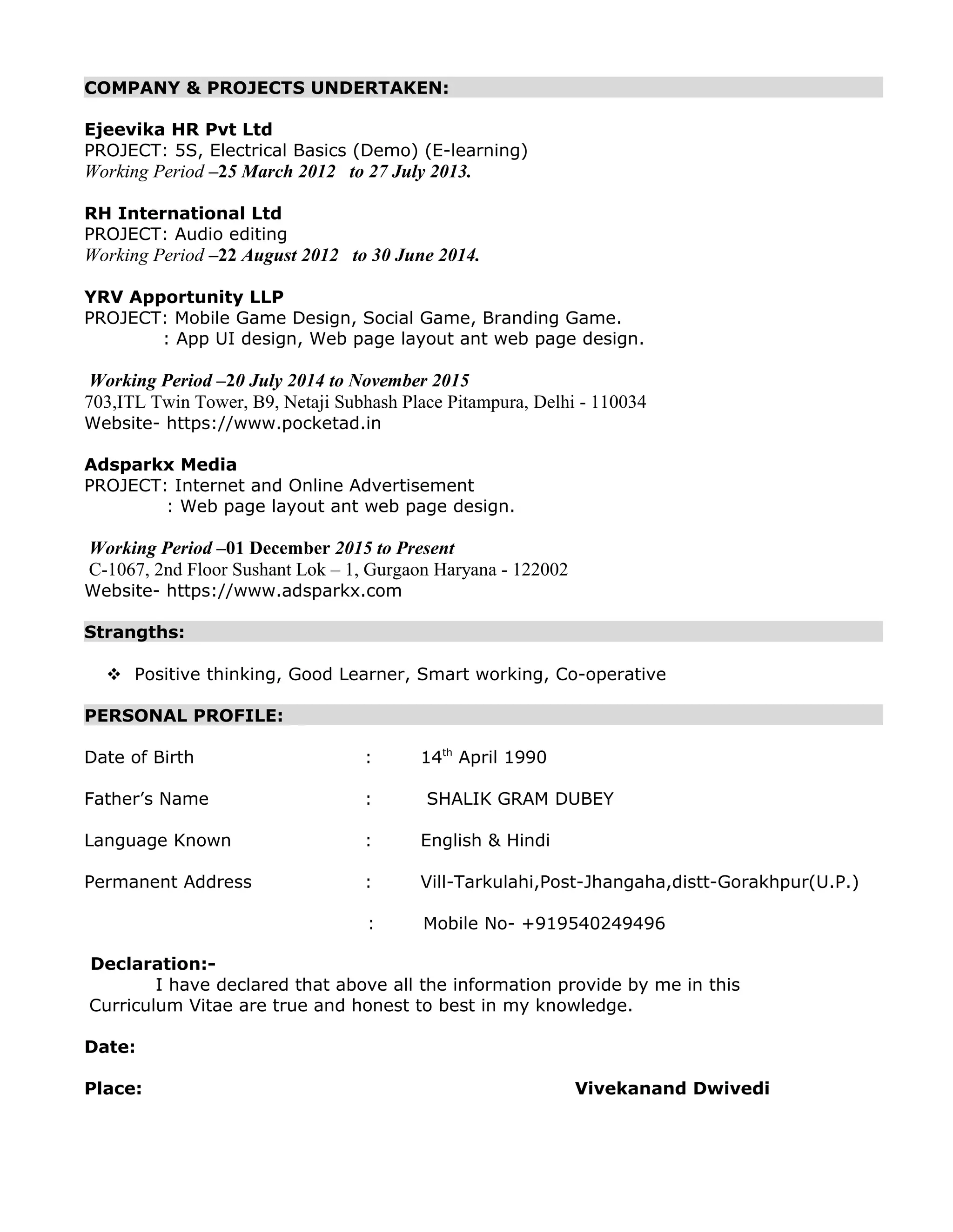 vivekanand Resume | DOC