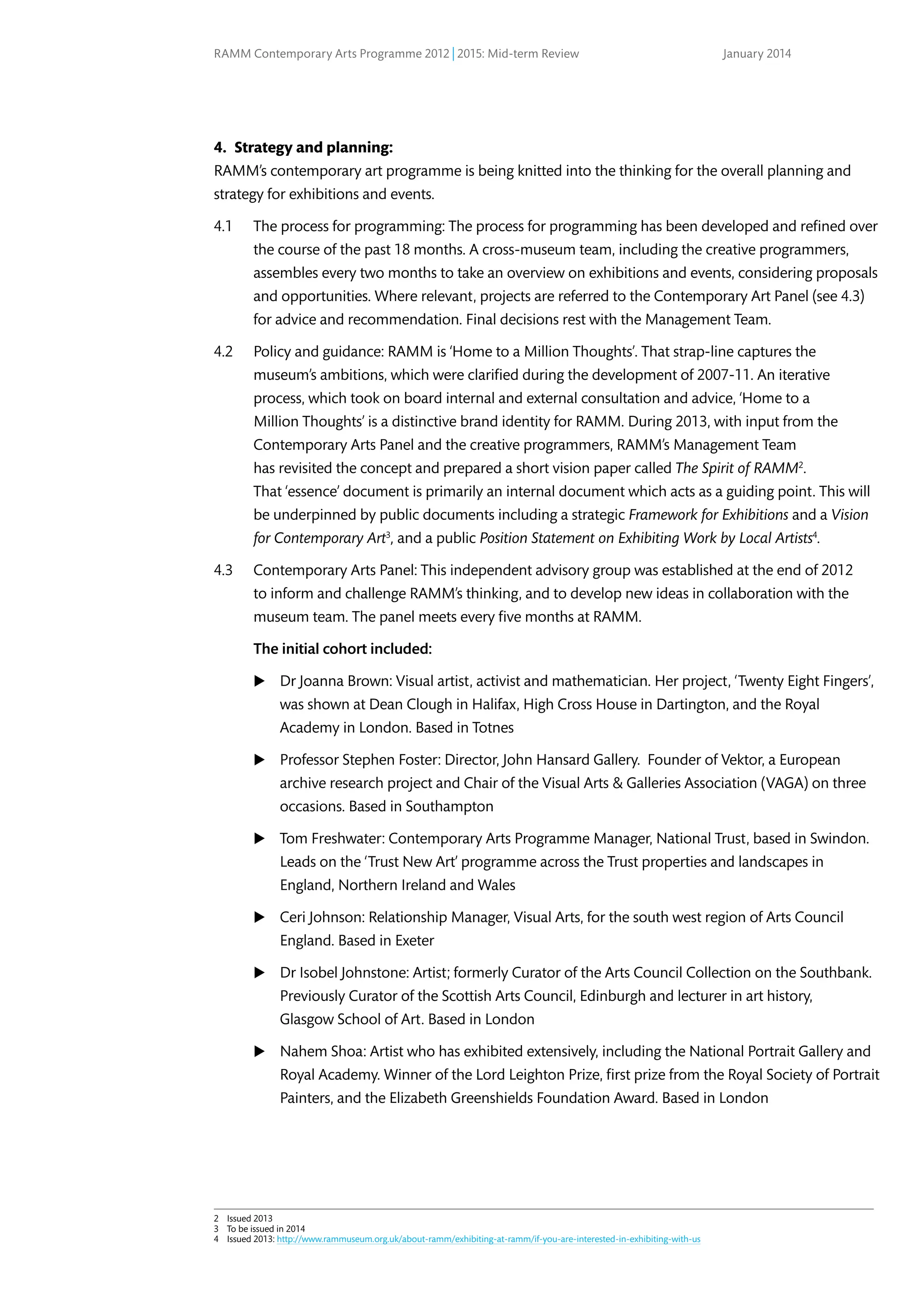 RAMM Contemporary arts programme mid term review | PDF