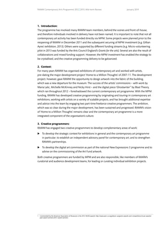 RAMM Contemporary arts programme mid term review | PDF | Hobbies ...