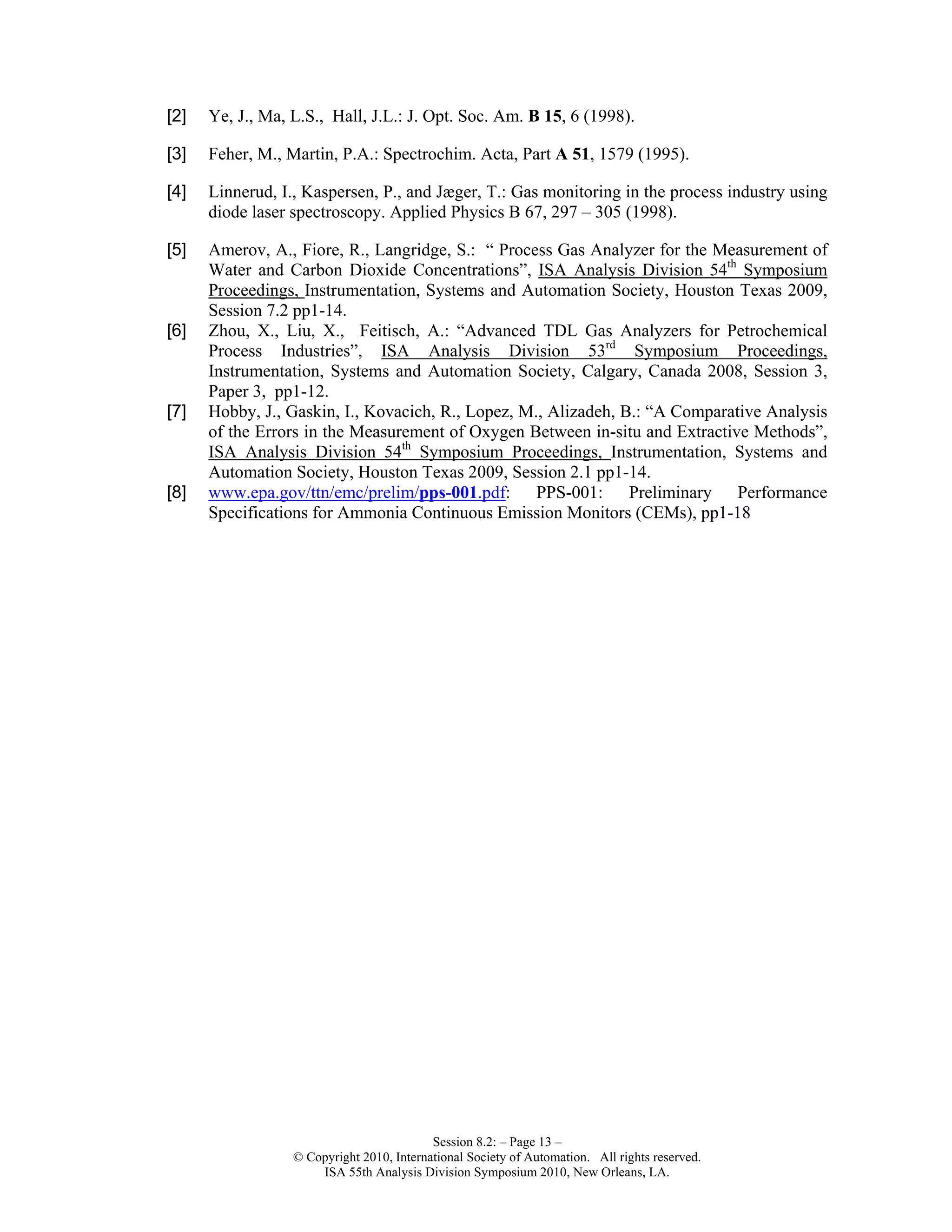 CALIBRATION & VALIDATION PHILOSOPHY AND PROCEDURES FOR TUNEABLE DIODE LASER ANALYZERS IN PROCESS ...