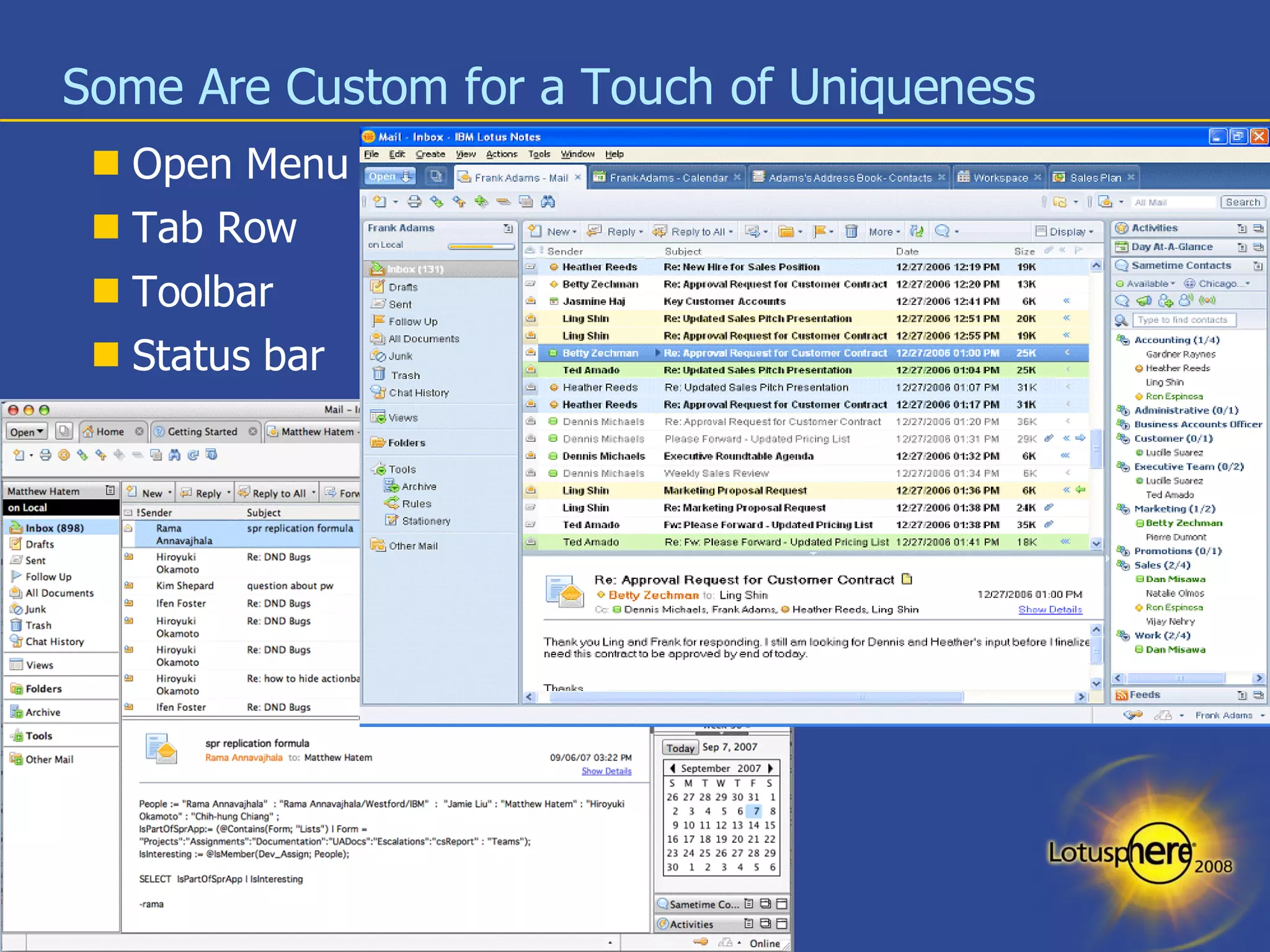 Customizing the Look of Lotus Notes 8 | PPT | Free Download