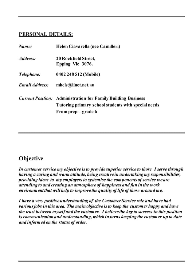 Helen's Resume 1 | PDF