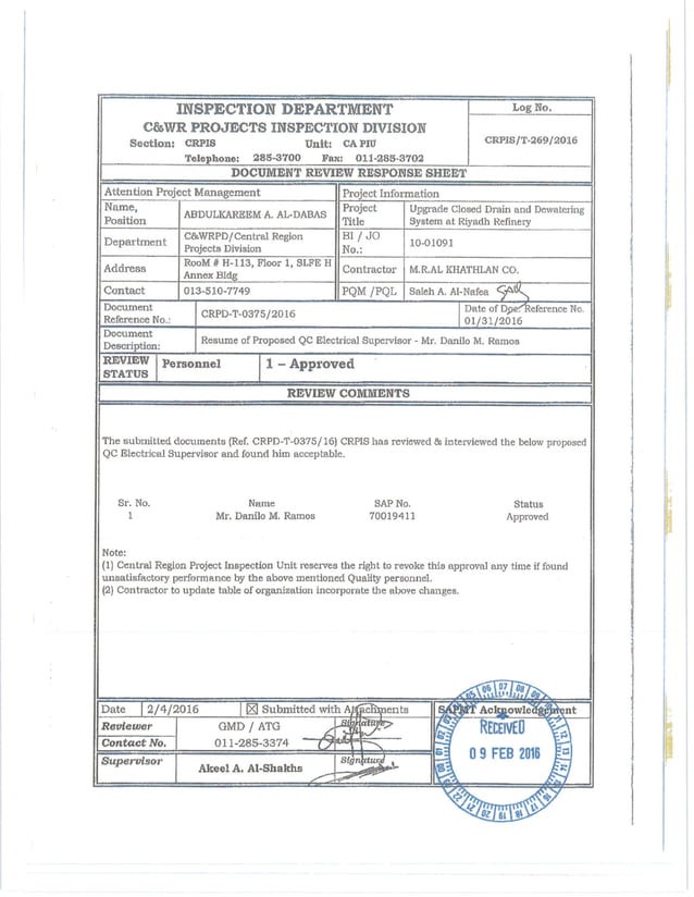 Aramco approval for Riyadh Refinery | PDF