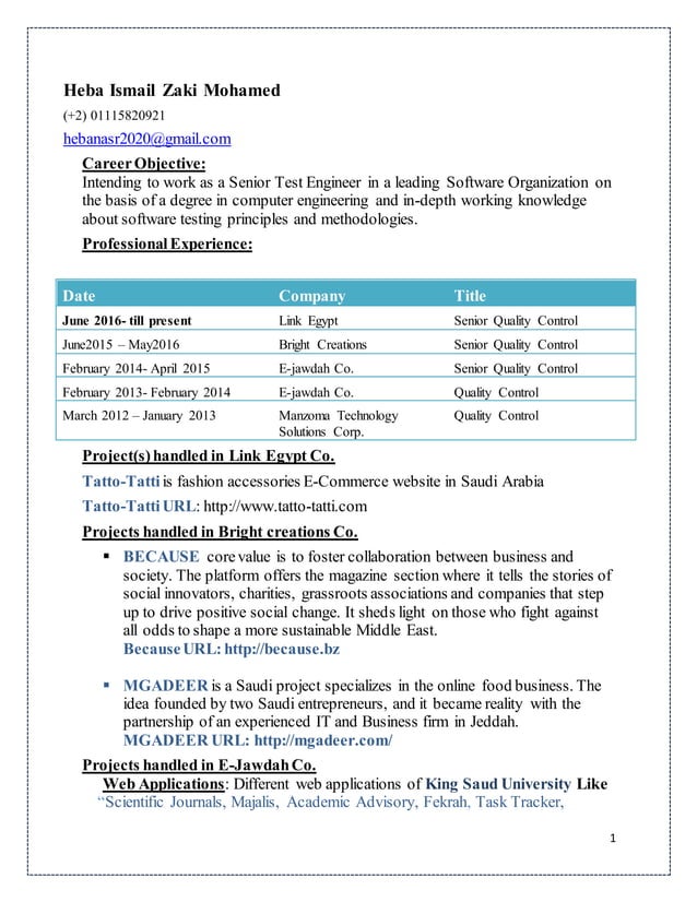 Heba Ismail CV | PDF