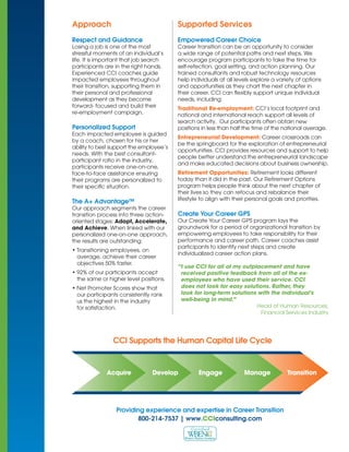 CCI Consulting - Career Transition Overview | PDF