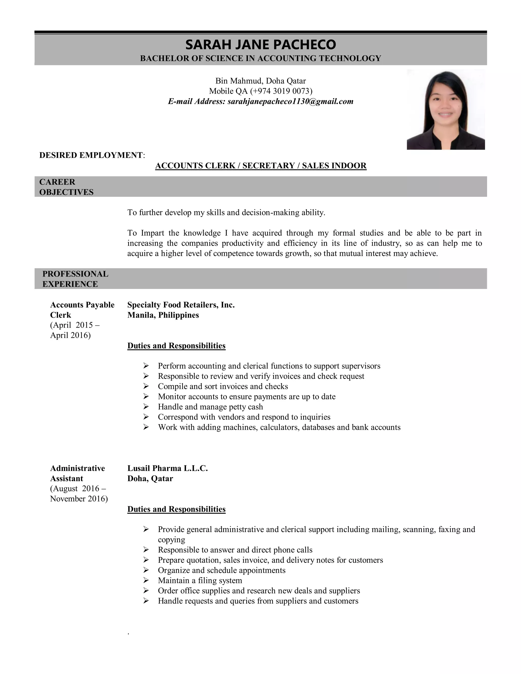 sarah jane cv2 (1) | PDF