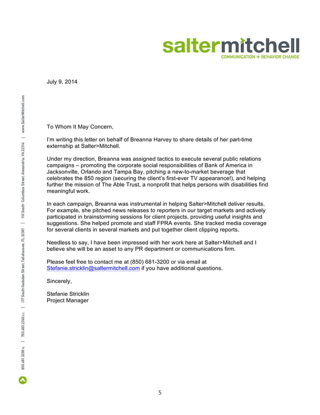 Stefanie Stricklin Letter (5) | PDF