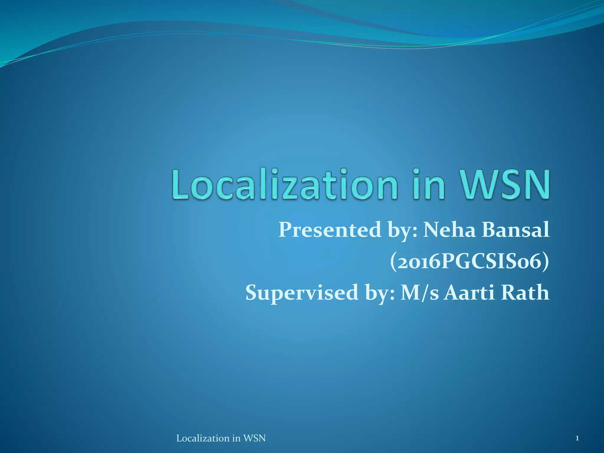 localization in wsn | PPTX